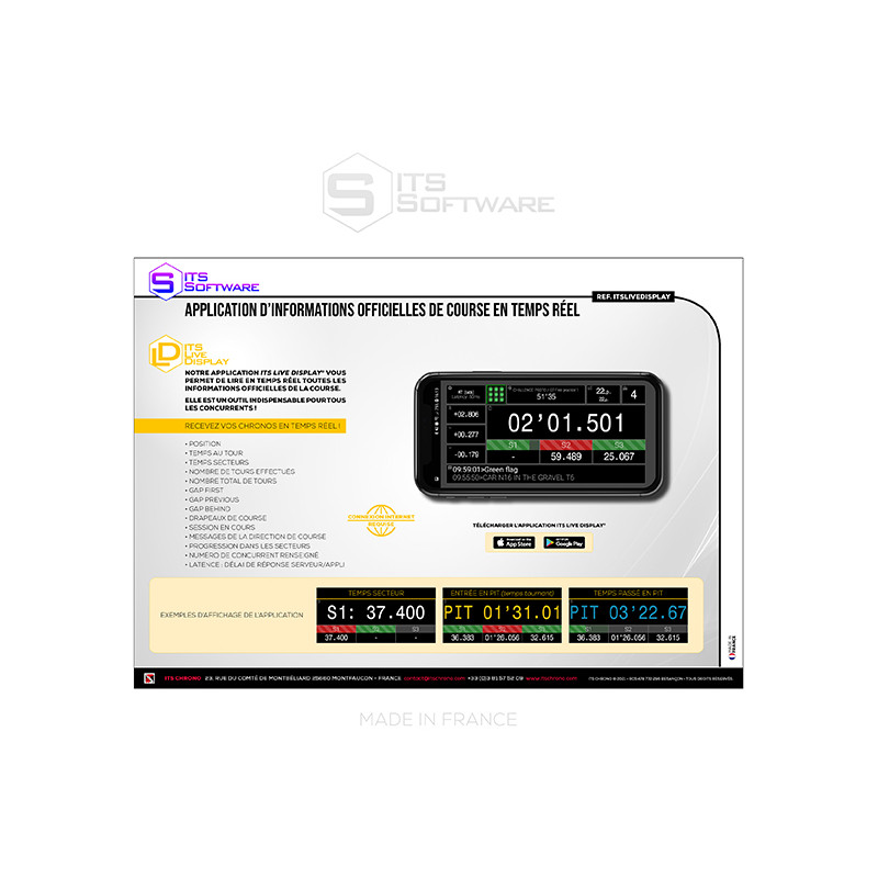 ITS Live Display of ITS Software brand - ITS Chrono